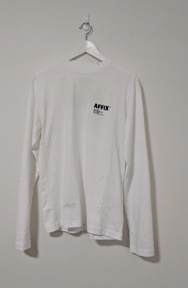 AFFIX Works White Long Sleeve T-Shirt Utility TEE Kiko Kostadinov size X-Large