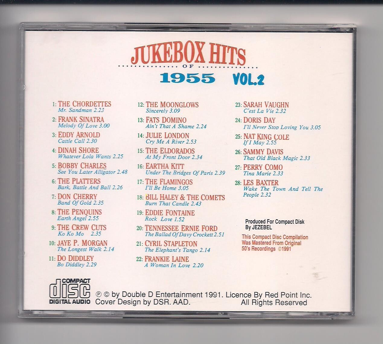 JUKEBOX HITS OF 1955 Vol. 2 CD Eartha Kitt, Doris Day, Bo Diddley, Fats ...
