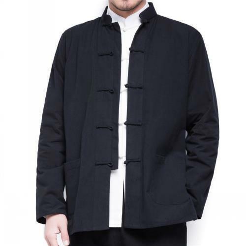 Men Kung Fu Coat Chinese Traditional Tai Chi Uniform Tang Suit Jacket ...