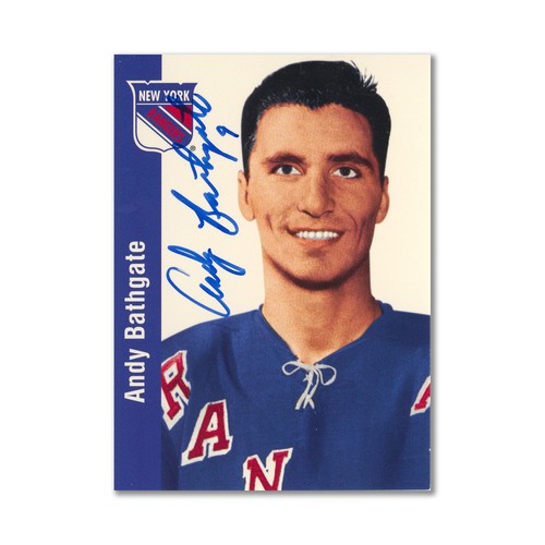 Autographed 1994 Parkhurst Missing Link #90 Andy Bathgate Hockey Card ...