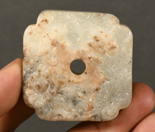 4.3cm Alte Jade Hand Schnitzen Drachen Pixiu Beast Bi Amulet Anhänger ...