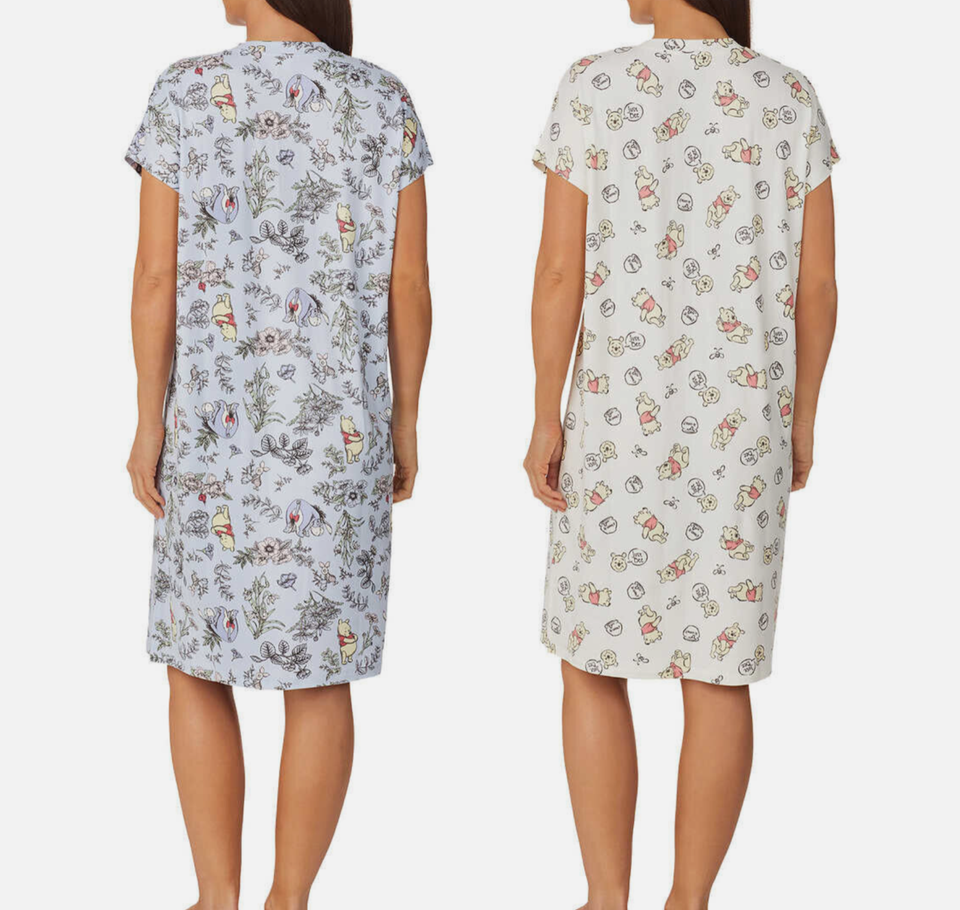 Disney Winnie the Pooh Bear Nightgown Pajama Sleep Shirt Set Women ...