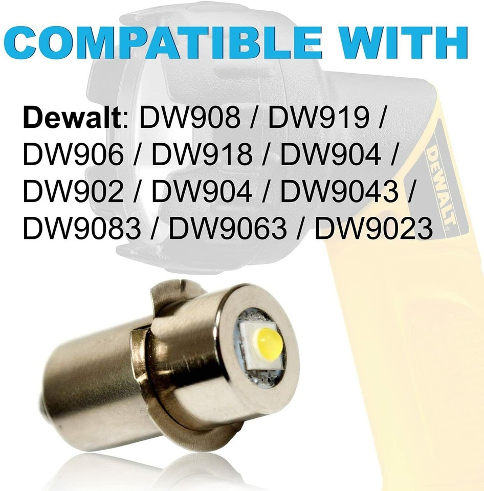 HQRP Upgrade LED 150LM Bulb for Dewalt DW908 DW919 DW906 DW918 DW904 ...