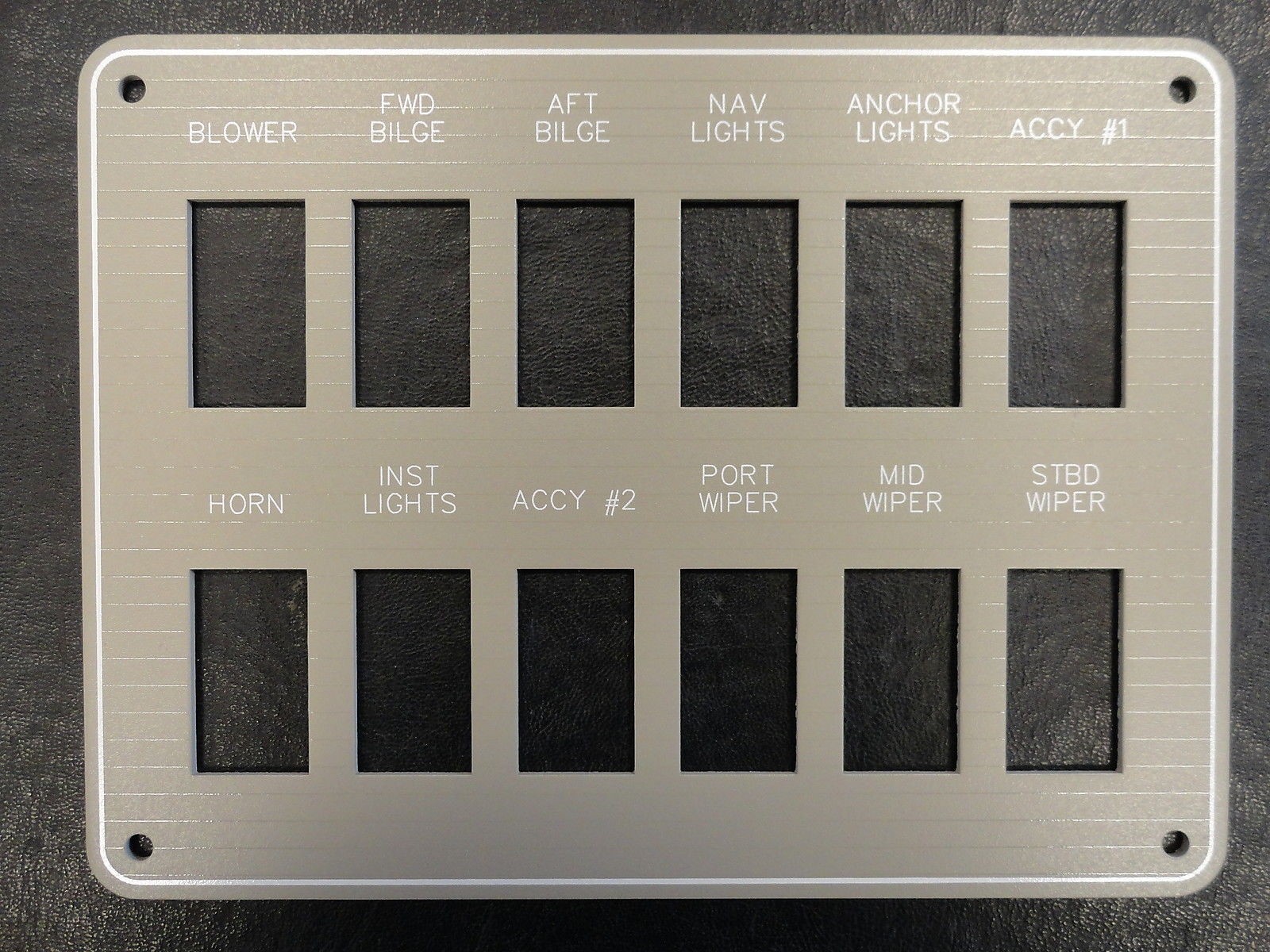 BAYLINER 67501-01 BLANK SWITCH PANEL (12 CUTOUTS) GREY 8" X 6" MARINE ...