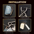 White Full Seal Keyless Key Fob Cover w/Keychain For Cadillac CT5 CT6 ...