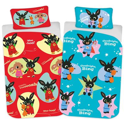 Bing Bunny Hoppity Voosh Junior Cot Duvet Cover Reversible Bedding Set ...