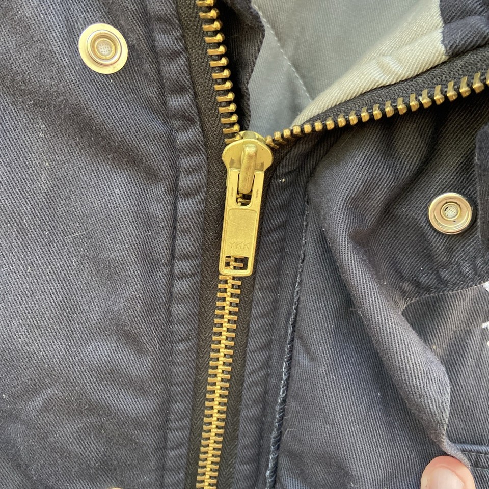 Bulwark Excel FR Flame Resistant Work Jacket Men's Large Navy Blue 100% Cotton | eBay