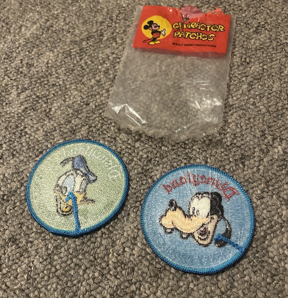 Vintage 1970’s Disneyland Goofy And Donald Duck Embroidered Character ...