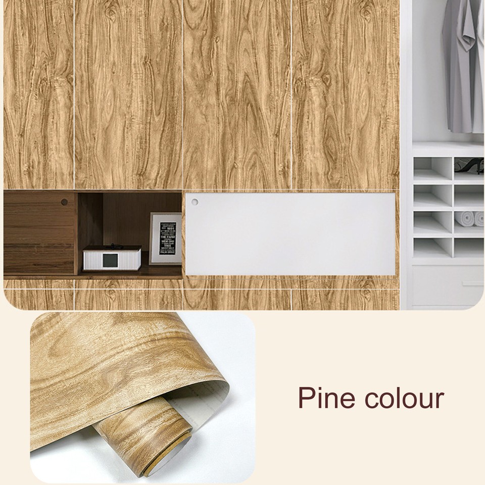 3/5M Wood Effect PVC Self Adhesive Film Wall Sticker Textured Worktop ...