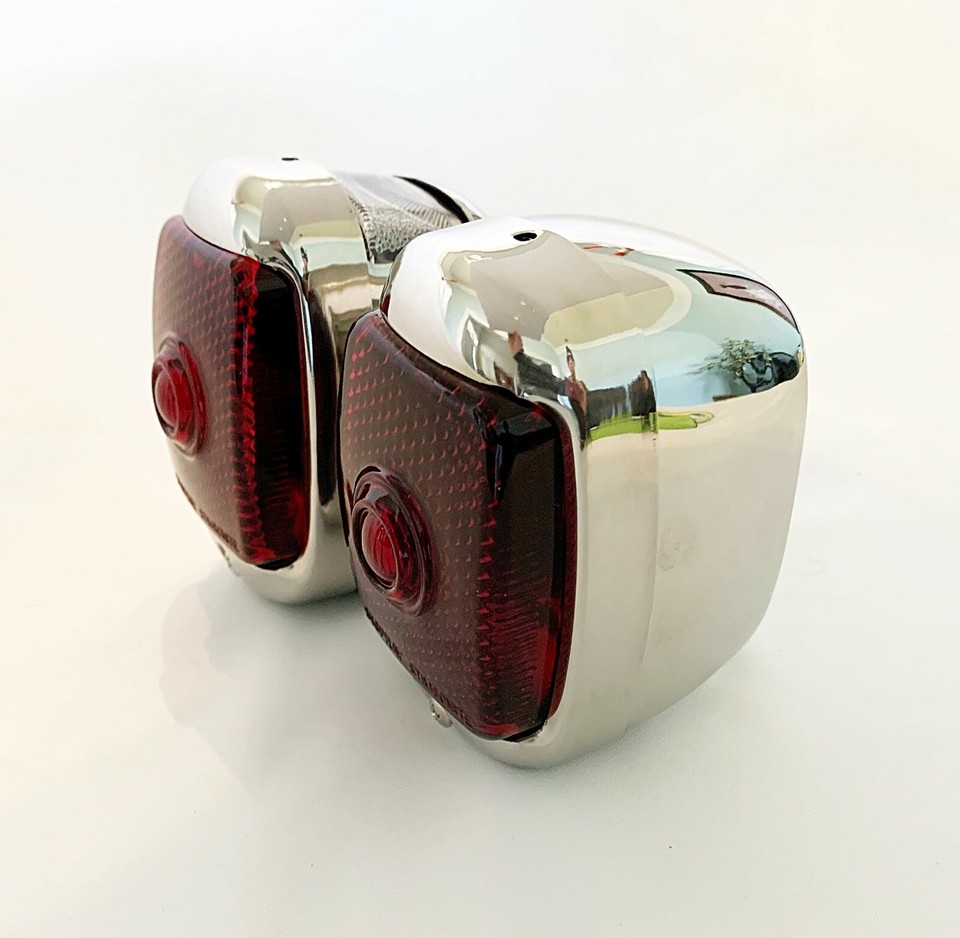 1 Pair 1940-53 Chevy & GMC Truck Tail Lights, Polished S/S- (L/H & R/H ...