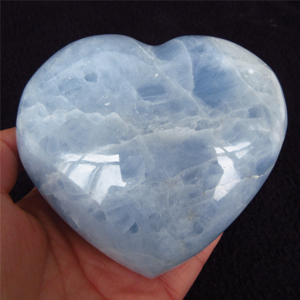 617.2g Natural Sky Blue Celestite Crystal Heart Healing Mineral ...