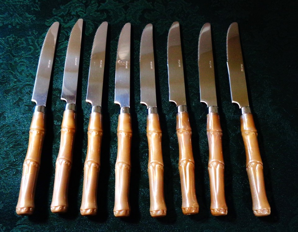 Murval Paris 40 Pc Set 2 Lots Faux Bamboo Caramel Color 5 pc Place ...