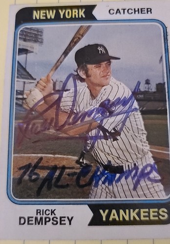 1974 TOPPS #569 SIGNED RICK DEMPSEY NEW YORK YANKEES | eBay