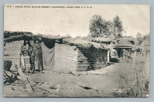 Mojave Desert Indian Huts SPRR Coast Line Advertising Antique ...