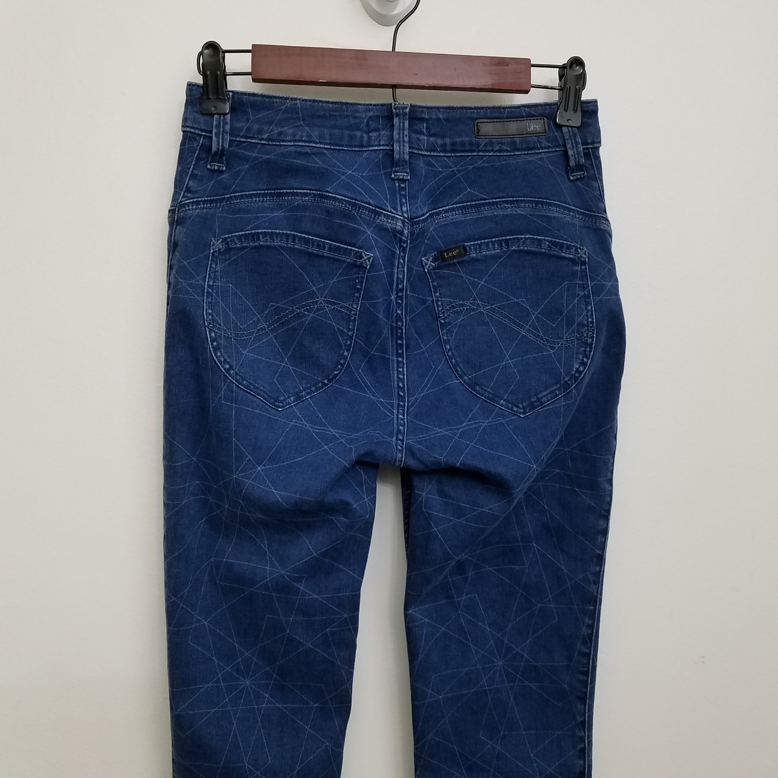 Lee Body Optix Jeans Womens 24 Dark Wash Geometric Stretch Skinny ...
