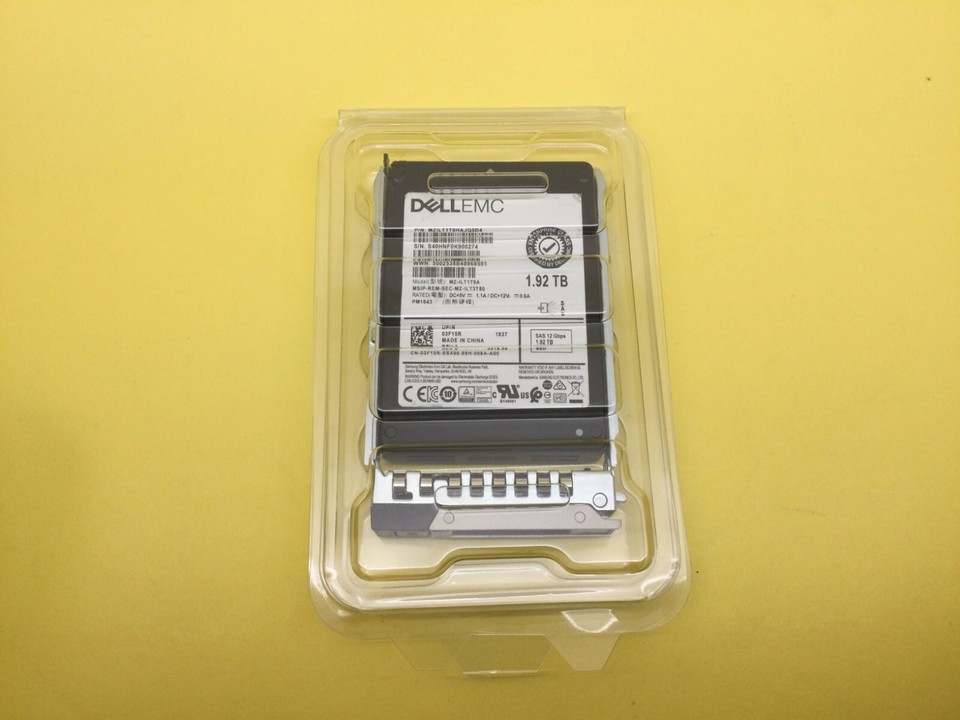3F15R 03F15R Dell EMC 1.92TB SAS 12Gbps Read Intensive 2.5'' SSD 14/15 ...