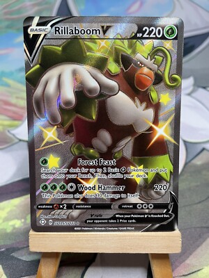Rillaboom V SV105/SV122 - Pokémon Shining Fates - Shiny Ultra Rare - NM ...