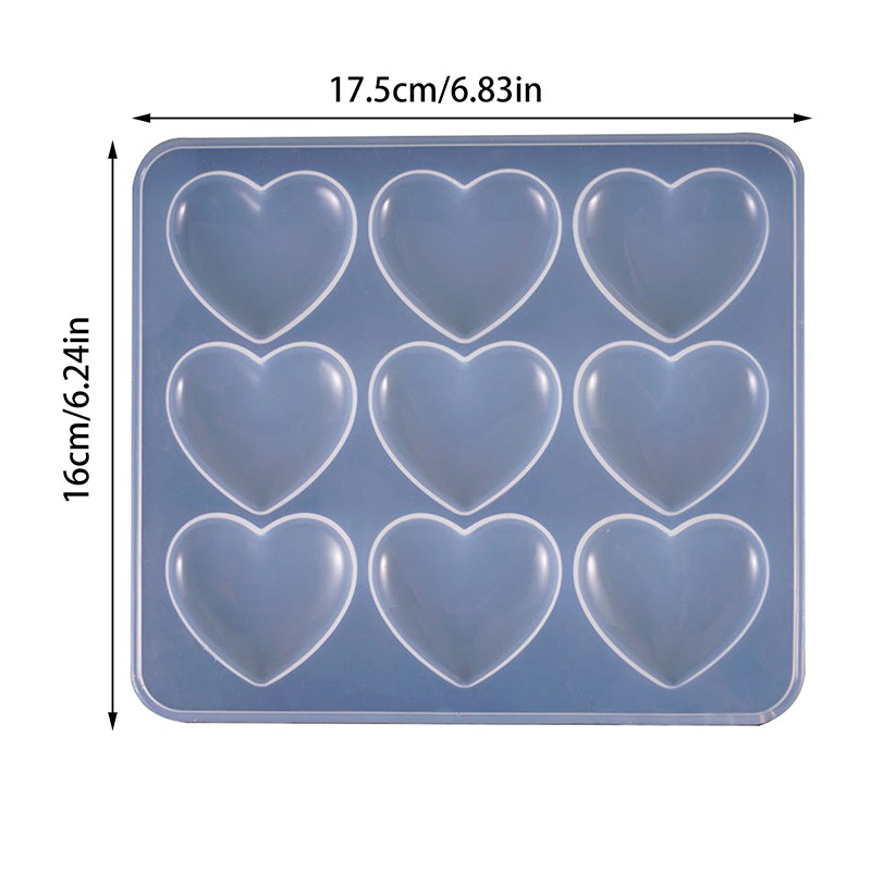 1Pc 3D Love Heart Silicone Mold Jewelry Making DIY Tool UV Epoxy Resin ...