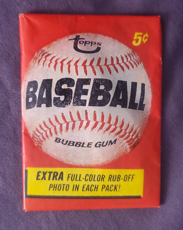 1966 TOPPS BASEBALL UNOPENED PACK 5 CENT WAX PACK POSSIBLE MANTLE MAYS ...