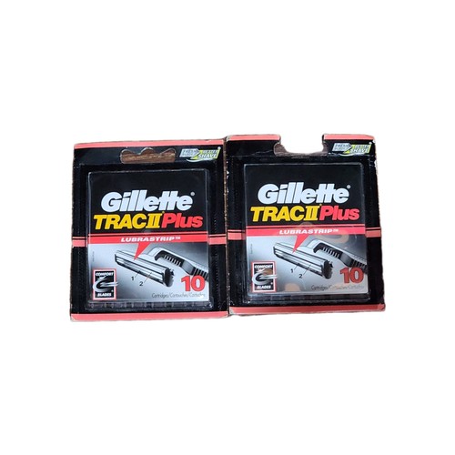 Genuine Gillette Trac II Plus Razor Blades with Lubrastrip -2-Packs, 20 ...