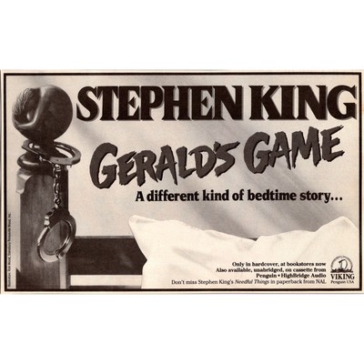 Stephen King Gerald's Game Needful Things Viking Penguin USA 1992 Ad ...
