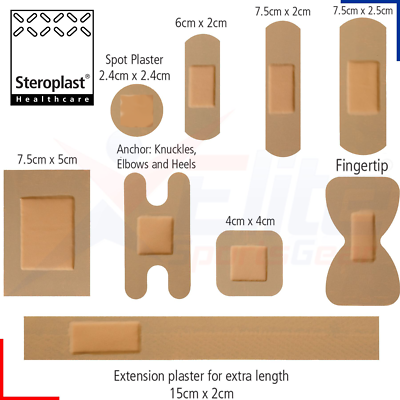 Steroplast Sterostrip Washproof Premium Adhesive Wound Plasters Medical ...
