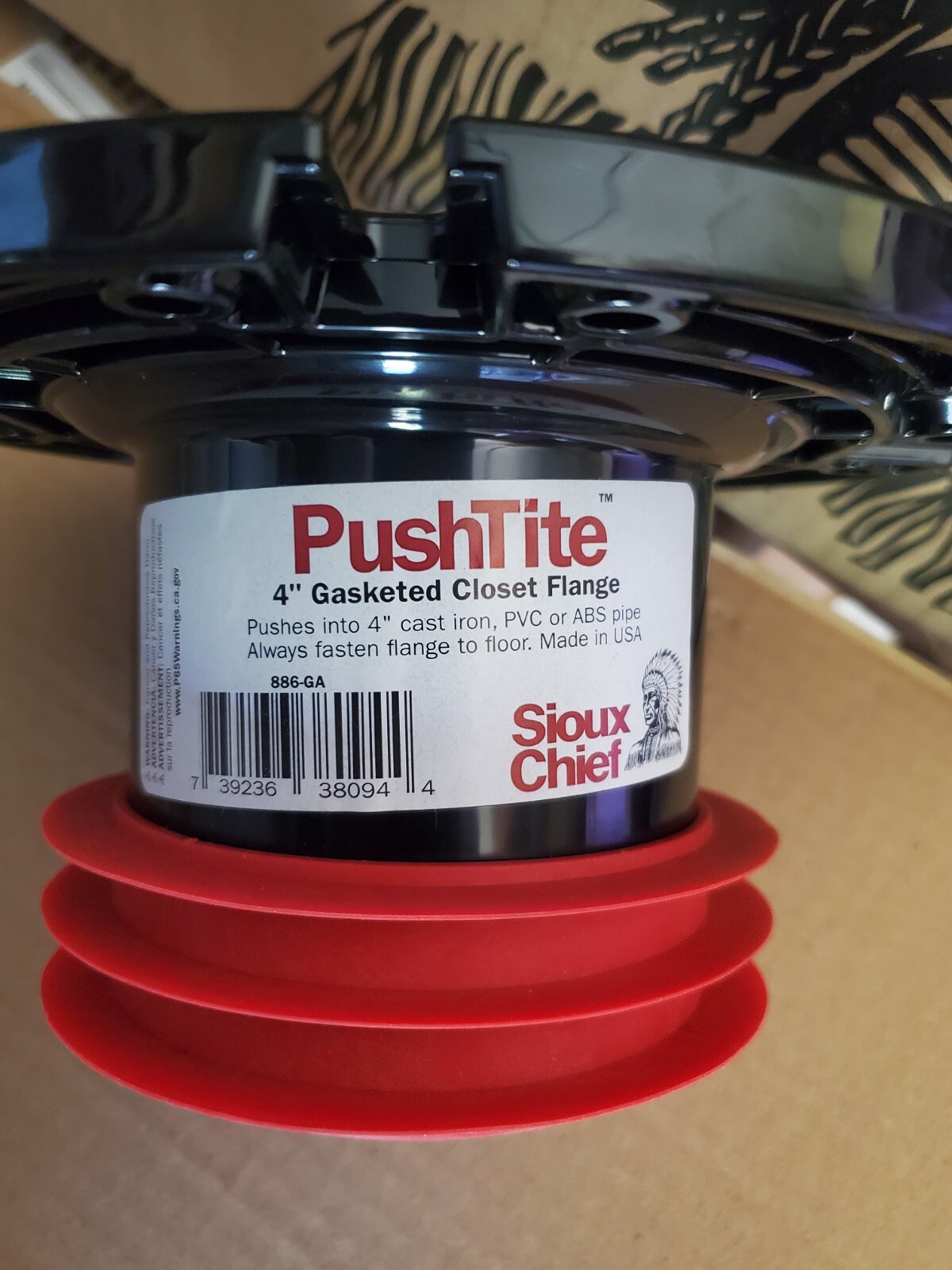 Sioux Chief 886-GA Push-Tite Closet Flange, PVC, Push Into 4" Cash Iron ...