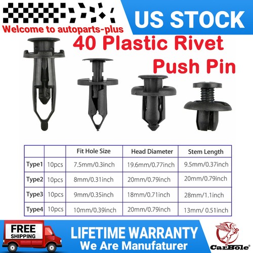 Car Push Retainer Pin Body Bumper Rivet Trim Moulding Clip Accessories ...