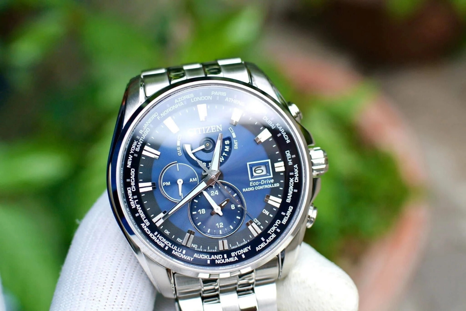 Citizen Sapphire Crystal Radio Controlled Men's Watch Dual Time AT9030 ...