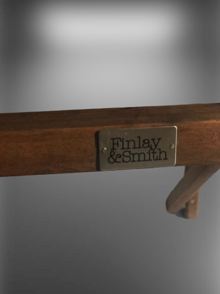 Vintage Finlay & Smith Directors Chair Beach Folding Wood /Blue Canvas ...