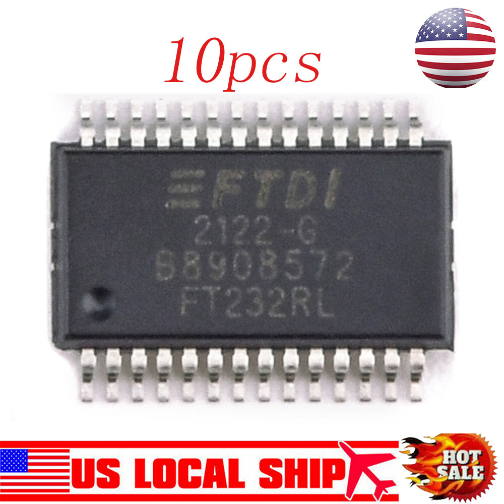 10PCS FTDI FT232 FT232RL USB TO SERIAL UART SSOP-28 IC FT232 Chip US ...