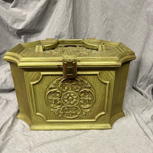Vintage MAX KLEIN Avocado Green sewing box WITH tray | eBay