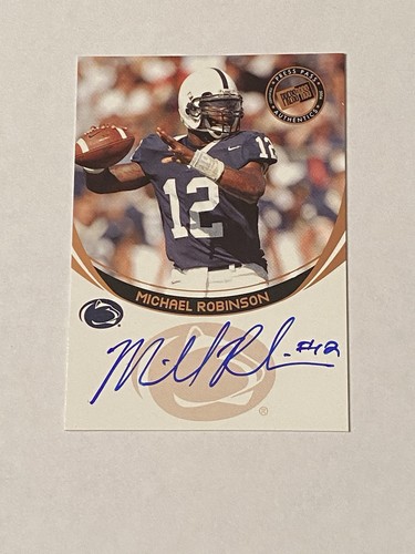 MICHAEL ROBINSON PRESS PASS AUTOGRAPH AUTO RC PSU PENN STATE NITTANY ...