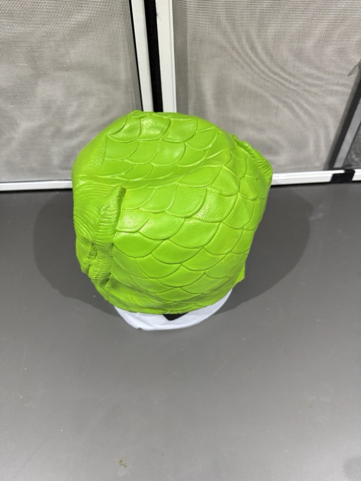 Green Fish Head Mask Latex – Realistic Animal Halloween Costume Creepy ...