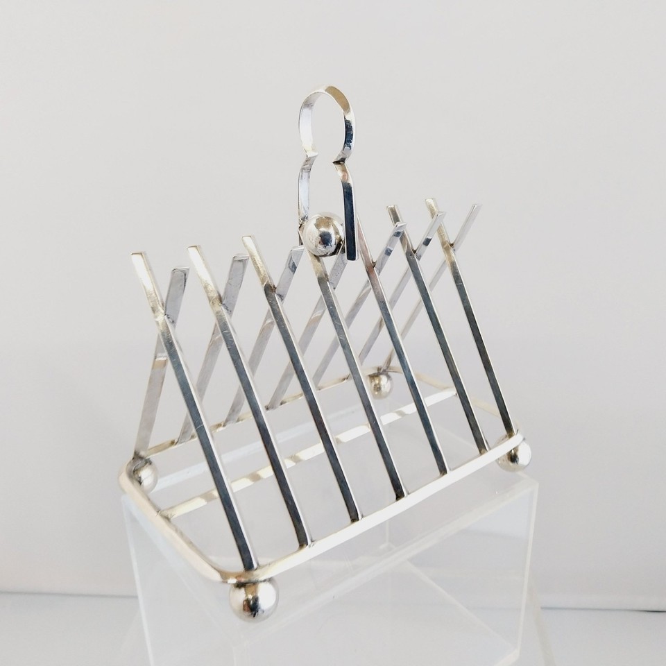 Metal Wire Toast Rack Silver Finish with Handle and Compartments | eBay UK