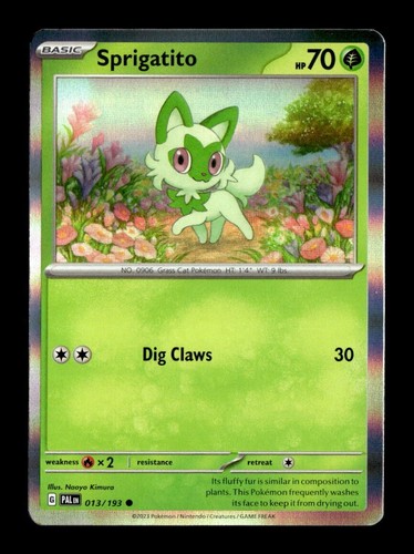 Pokémon TCG - Sprigatito - 013/193 - SV02: Paldea Evolved - Holo Near ...