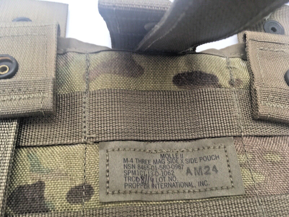 US Military Surplus M4 3 Mag Pouch Multicam OCP 3 Magazine Side X ...