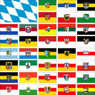 Germany Bavaria Flag Ansbach Bamberg Bayreuth Furth Munich Nuremberg ...