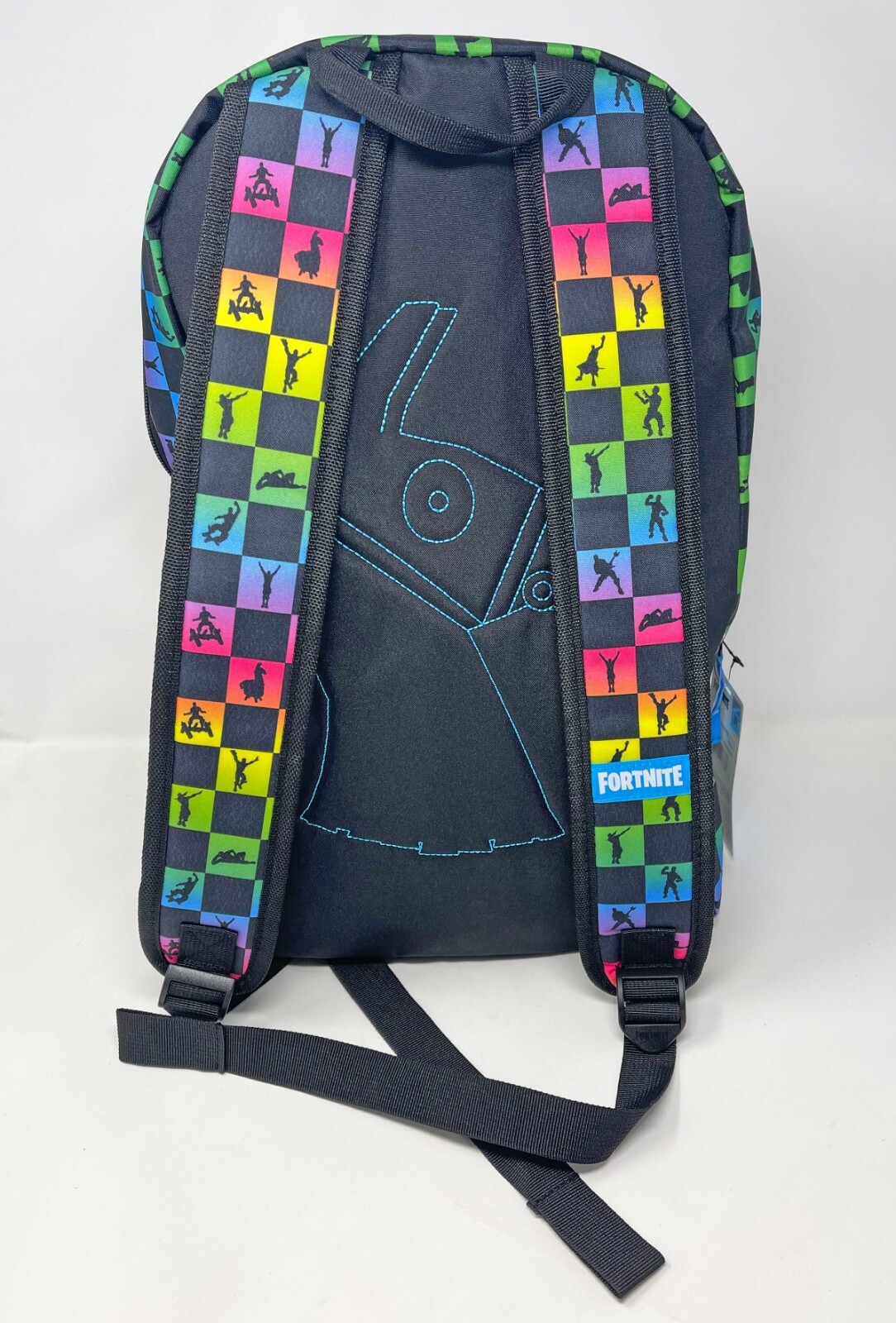 Fortnite Emote Multicolored Checkers 18” School Hiking Backpack w Mesh ...