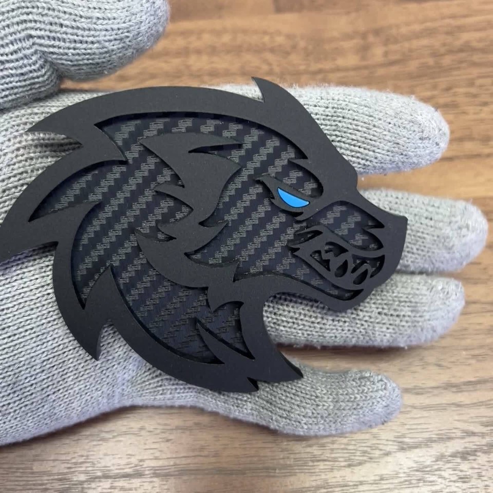Wolf Badges Emblem Matte Premium Light Blue Eye | 2 Badges | Fender ...