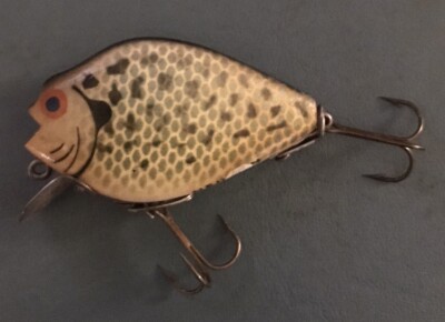 Vintage Heddon Punkinseed Wood Crappie Scale Color 2-1/2” Fishing Lure ...