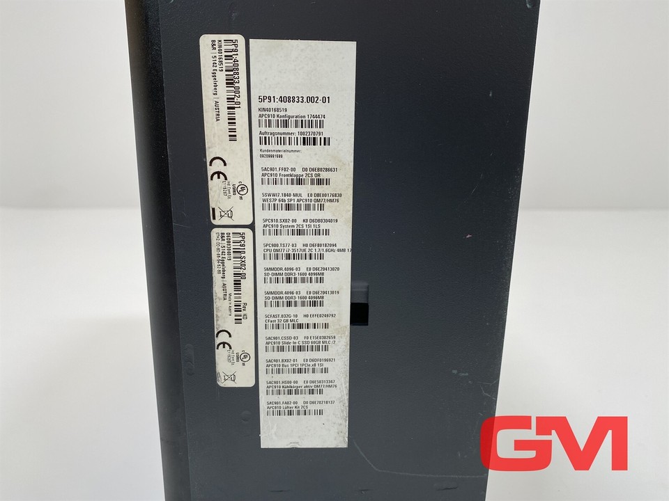 B&R Systemeinheit 5PC910.SX02-00 Industrierechner Revision K0 APC910 2 ...