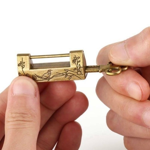 Chinese Old Style Antique Locks Lock Vintage Excellent Brass Carved ...