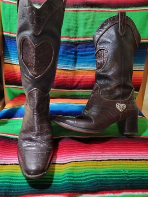 Brighton Toby Vero Cuoio Women's Cowboy Boots Brown Leather 7.5M | eBay