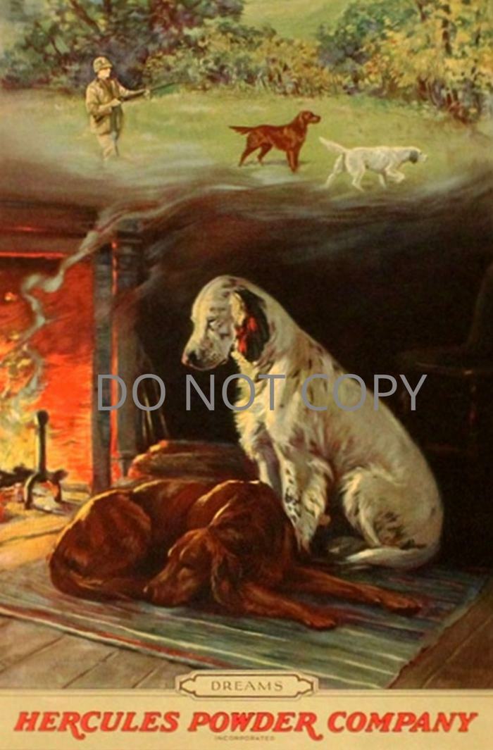 ANTIQUE HUNTING REPRO HERCULES POWDER COMPANY ADVERTISING PHOTO PRINT ...