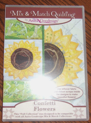 Anita Goodesign Embroidery Design Disk "Confetti Flowers" | eBay