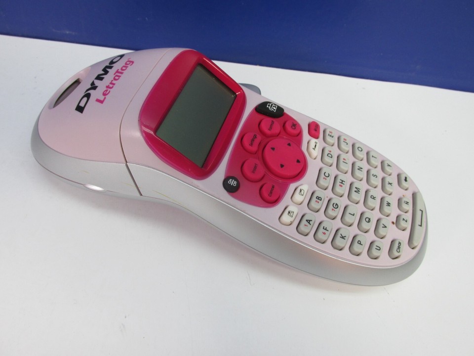 working DYMO LETRA TAG LABEL PRINTER HANDHELD pink LT-100H | eBay UK
