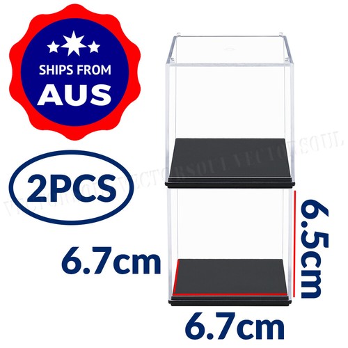 2PCS 6.7cm Cube Small Acrylic Display Case Dustproof Box Perspex Clear ...