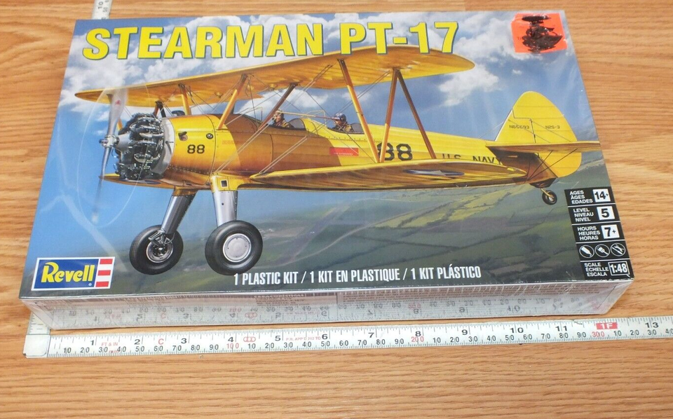 Vintage Revell Stearman PT-17 Plastic Model Airplane Kit For Ages 12 ...