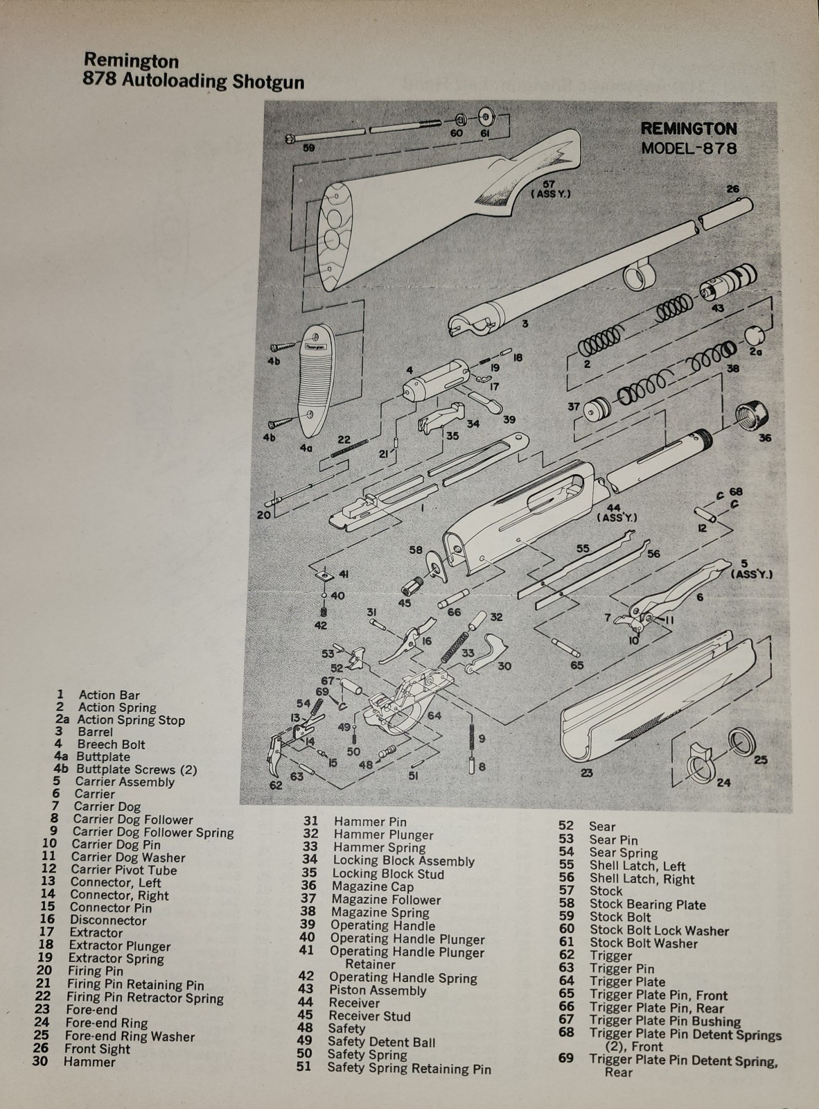 Remington Shotgun Gun Picture Page Info Diagram Sheet Original Vintage ...